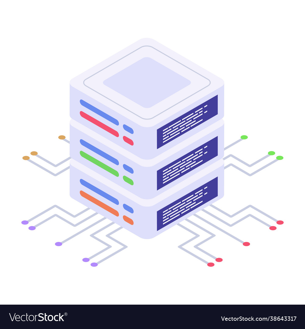 Digital server Royalty Free Vector Image - VectorStock