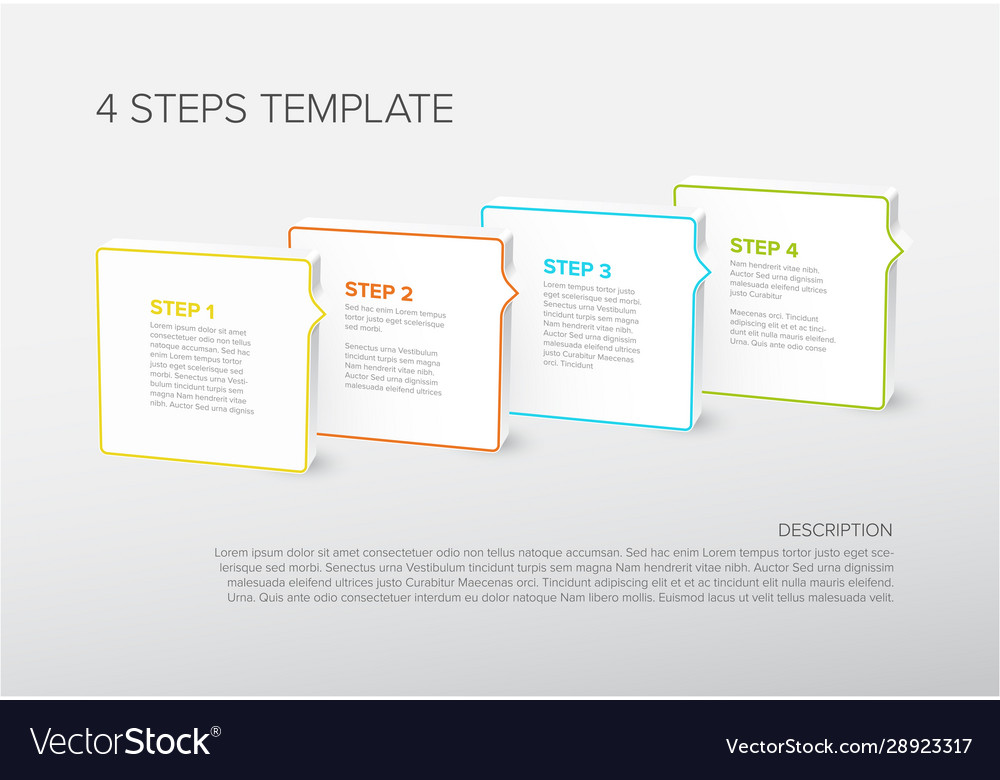 Four square blocks template for progress steps Vector Image