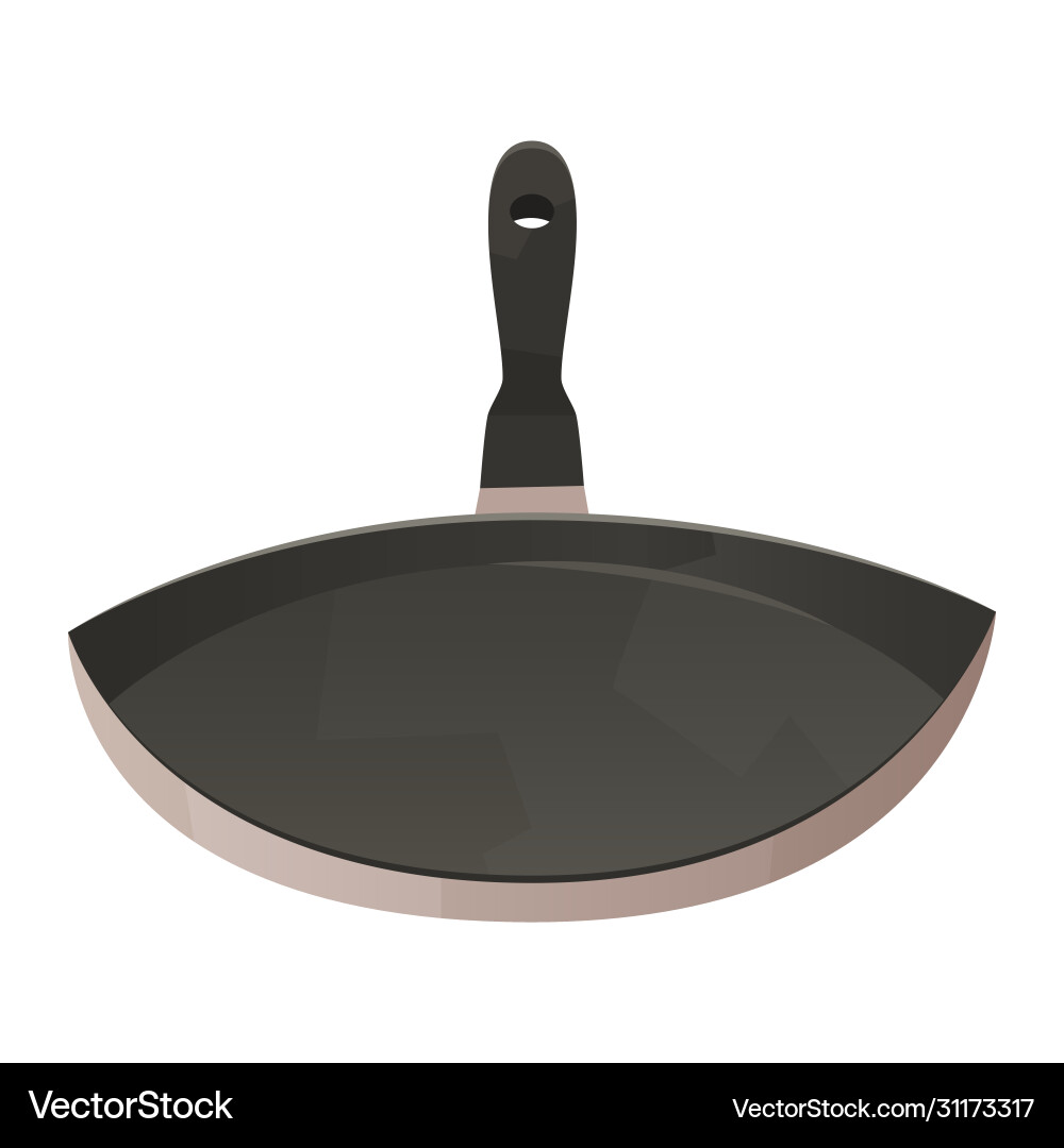 Frying pan in cartoon style isolated on white Vector Image