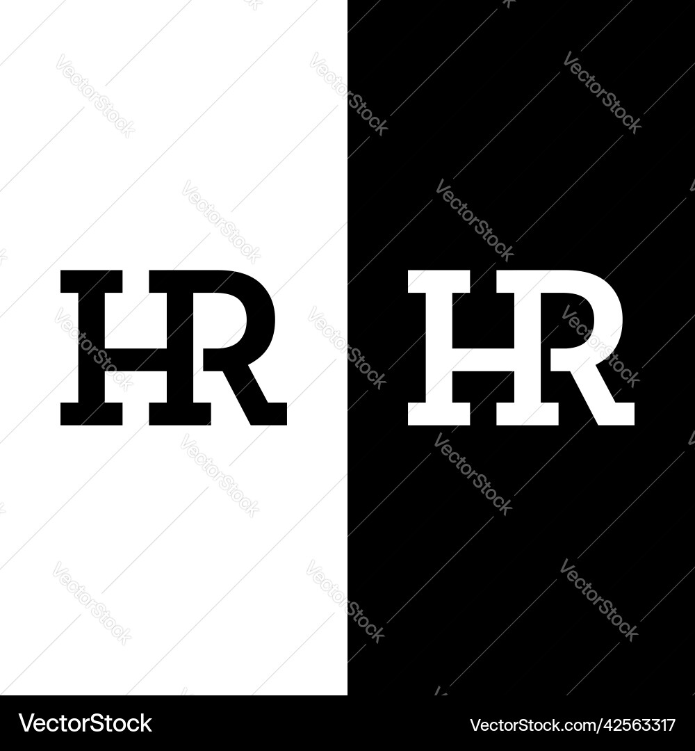 H r hr rh letter monogram logo design template Vector Image