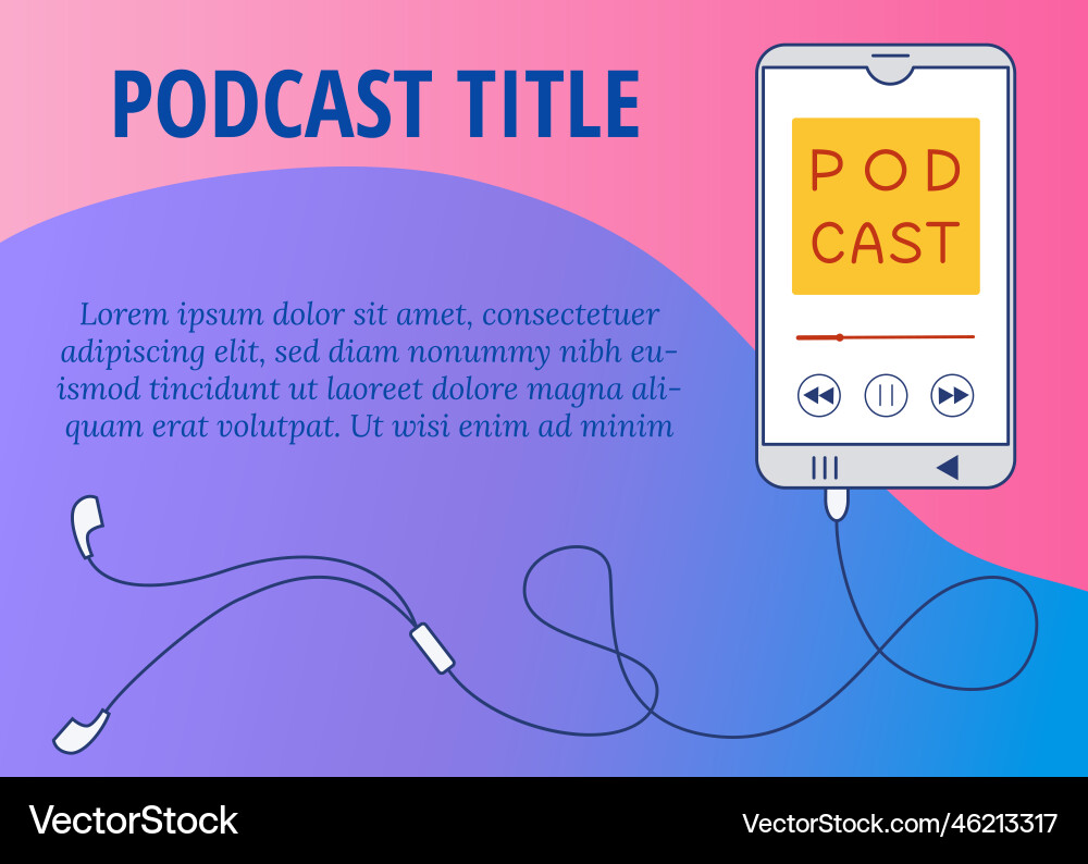 Online podcast show website design template Vector Image