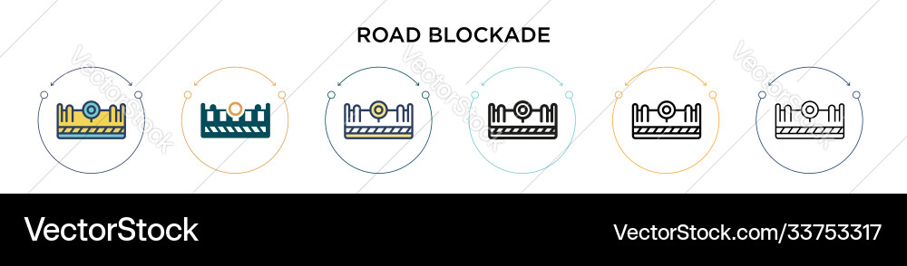 Road blockade icon in filled thin line outline Vector Image