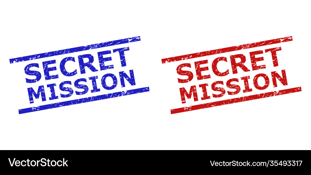 Secret mission watermarks with unclean texture Vector Image