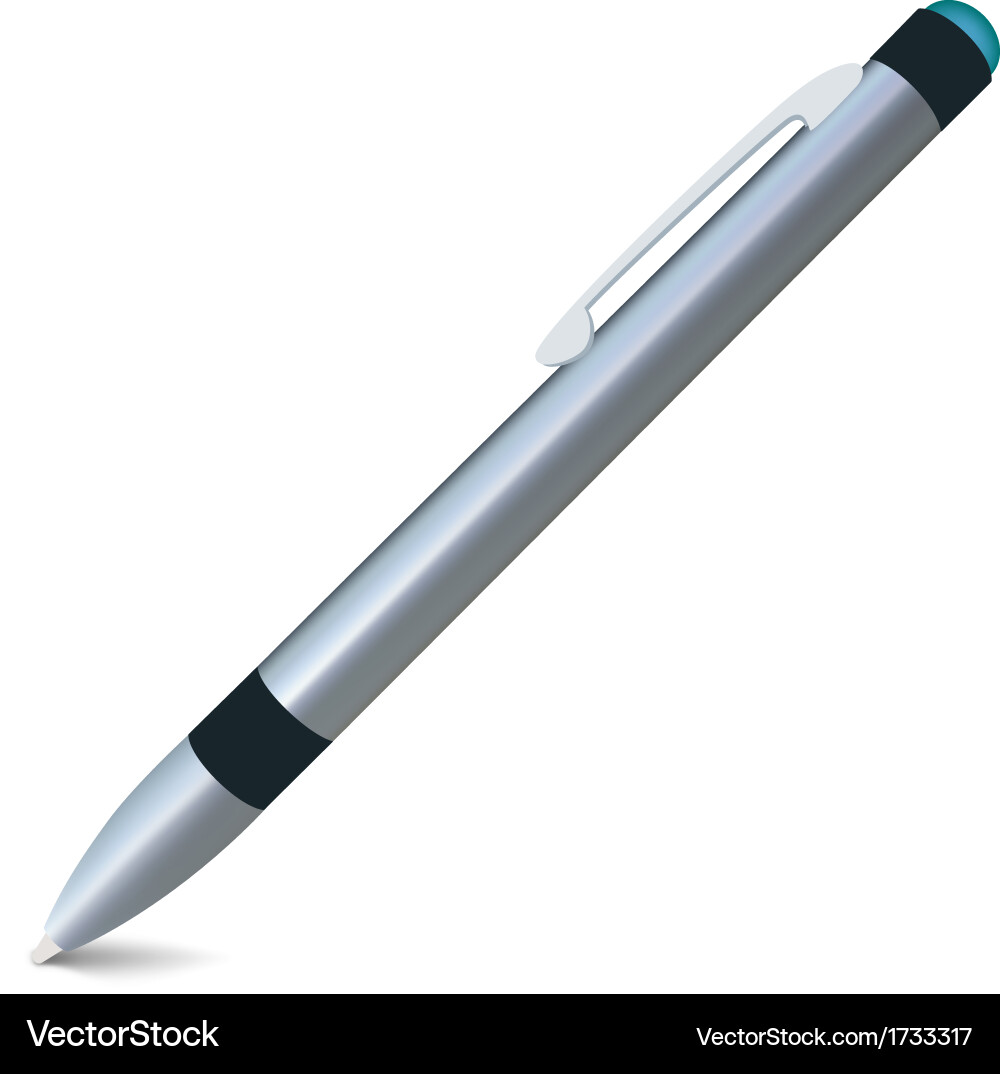 Shiny ballpoint metal pen Royalty Free Vector Image