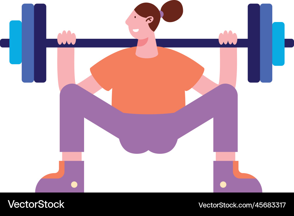 Woman lifting weight Royalty Free Vector Image