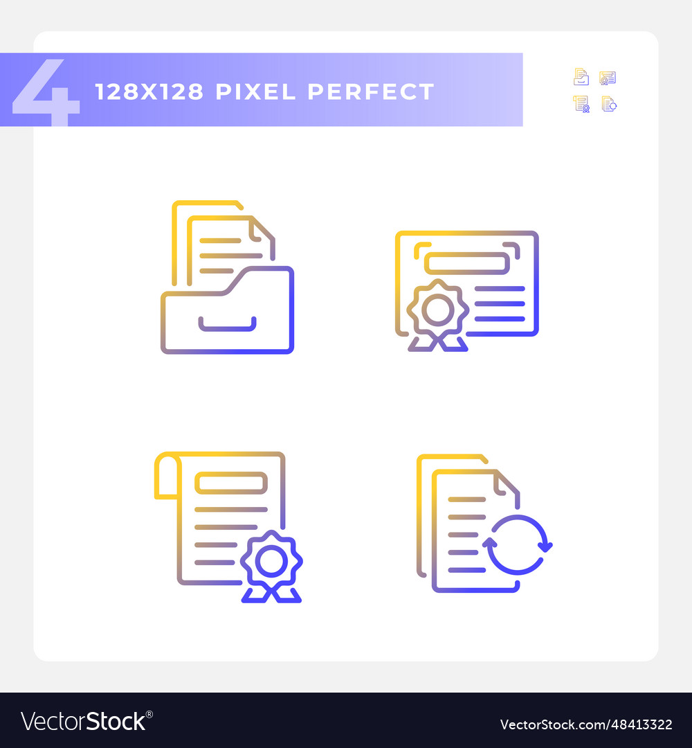 2d gradient document icons set Royalty Free Vector Image