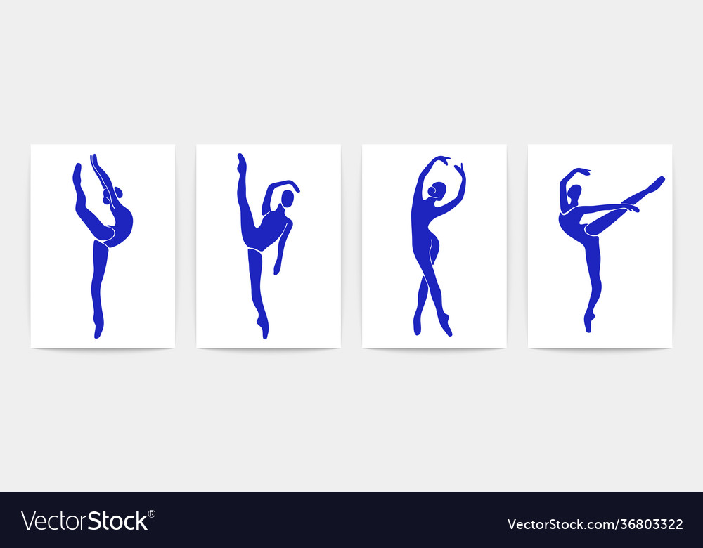 Ballet dancers contemporary posters beautiful Vector Image