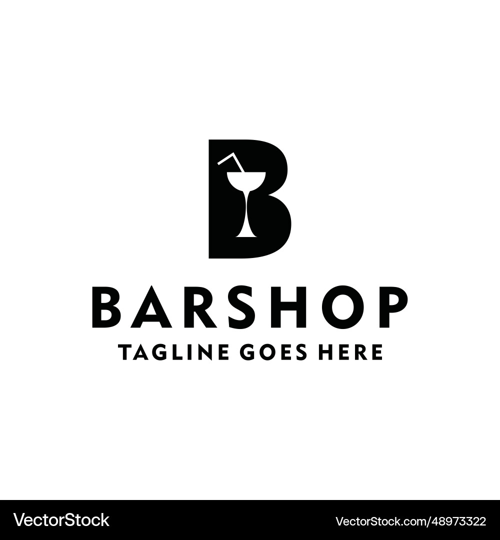 Bar shop logo for cafe and coffee Royalty Free Vector Image