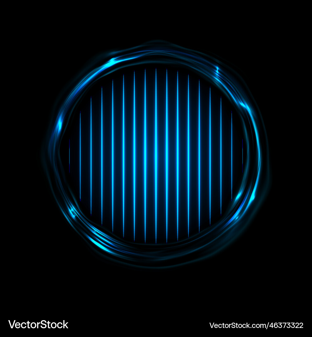 Blue glowing electric rings and neon lines Vector Image