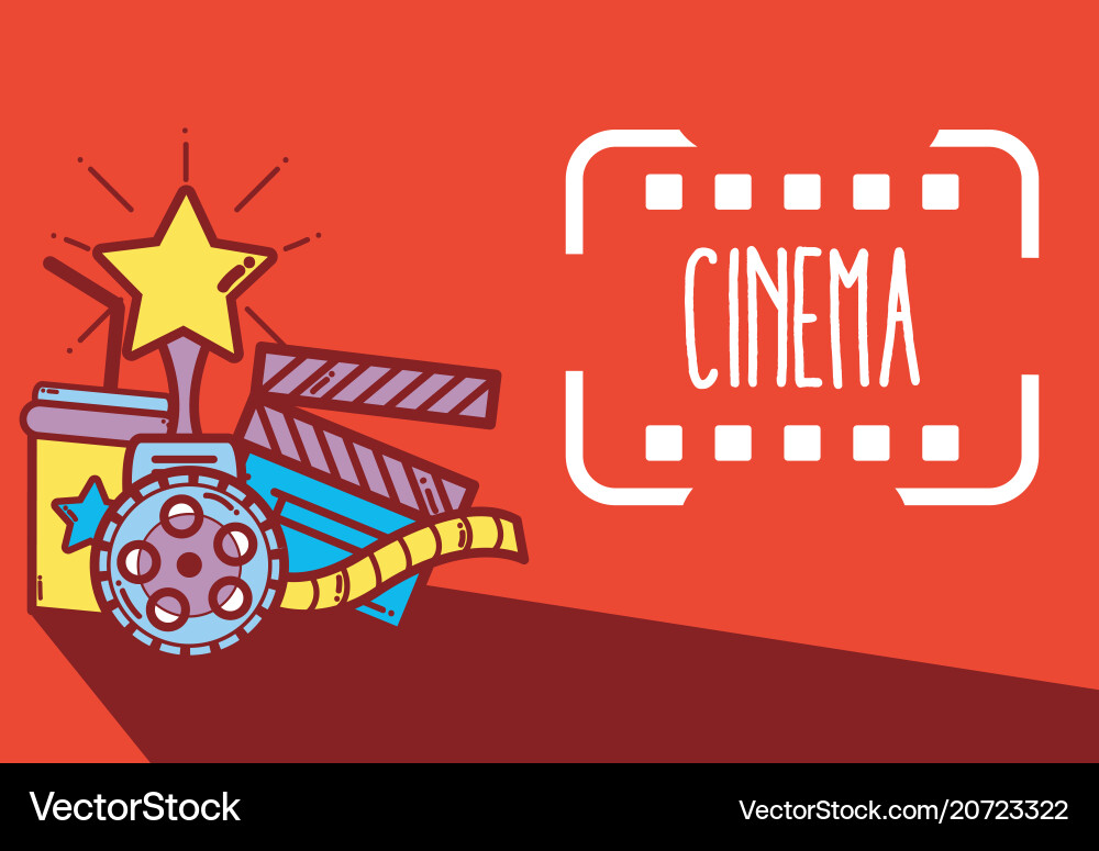 Cinema cute cartoon design Royalty Free Vector Image