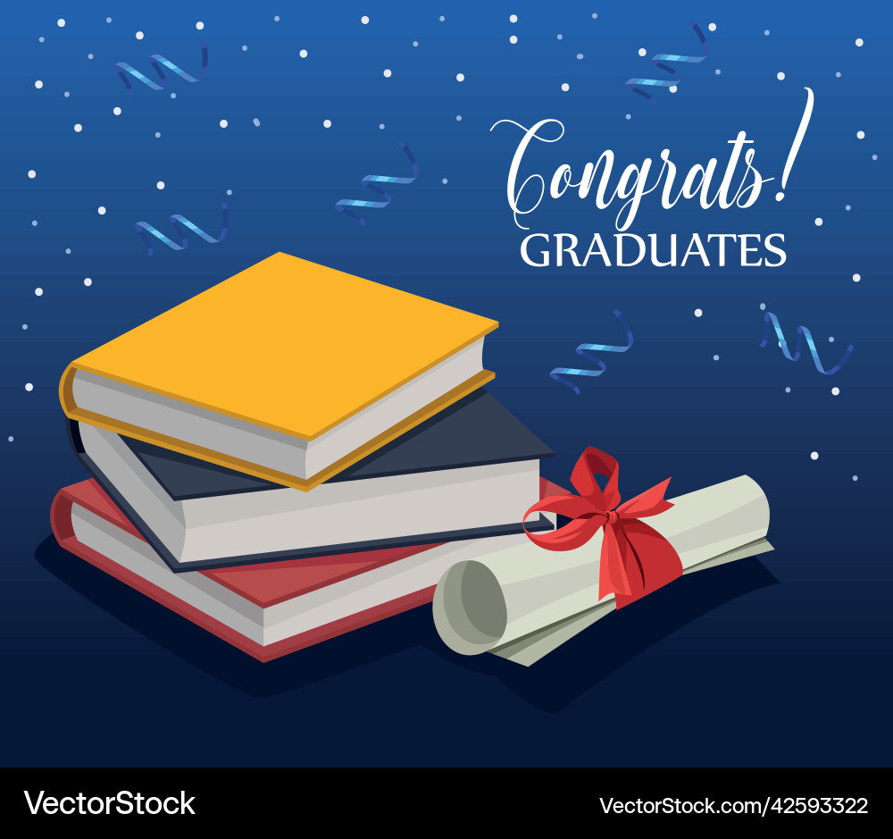 Congrats graduates lettering card Royalty Free Vector Image