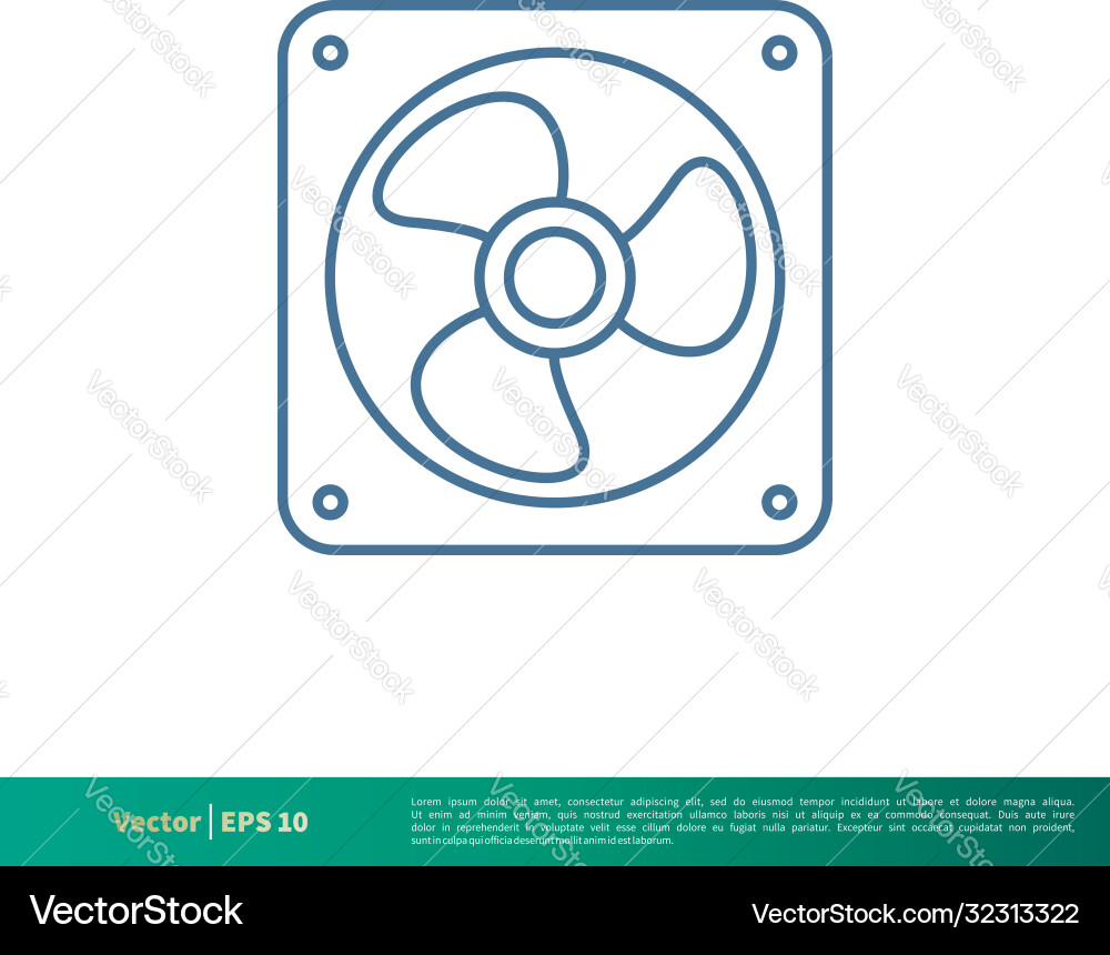 Fan icon logo template design eps 10 Royalty Free Vector