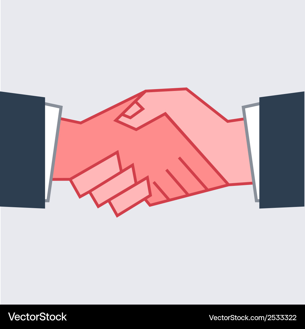 Flat handshake icon business for your design Vector Image