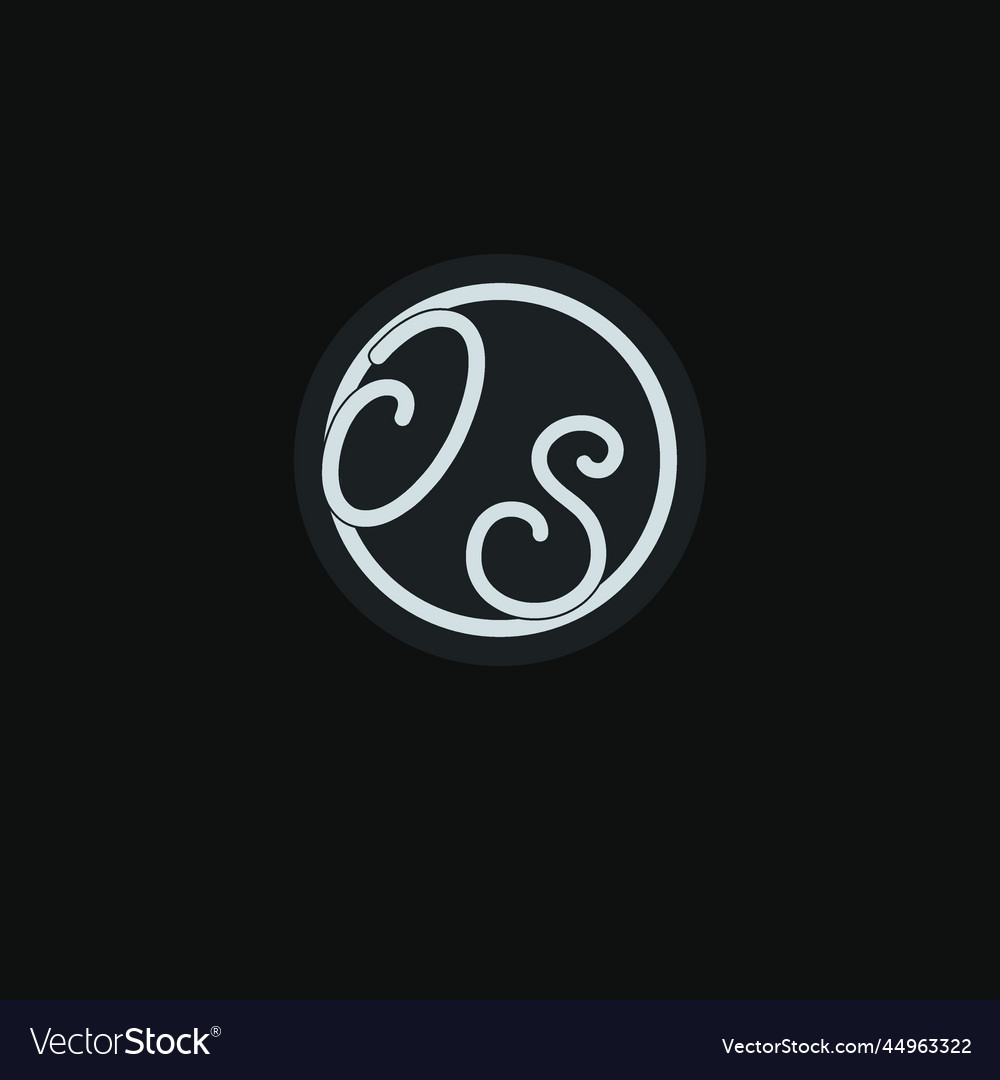 Initials os logo monogram with simple circle line Vector Image