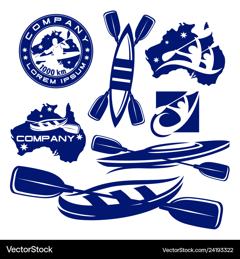 Kayak and sport logo Royalty Free Vector Image