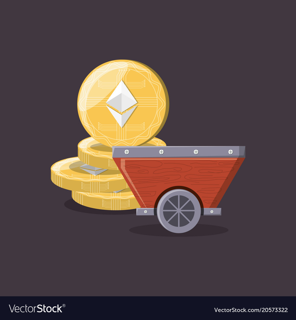 Mining cryptocurrency design Royalty Free Vector Image