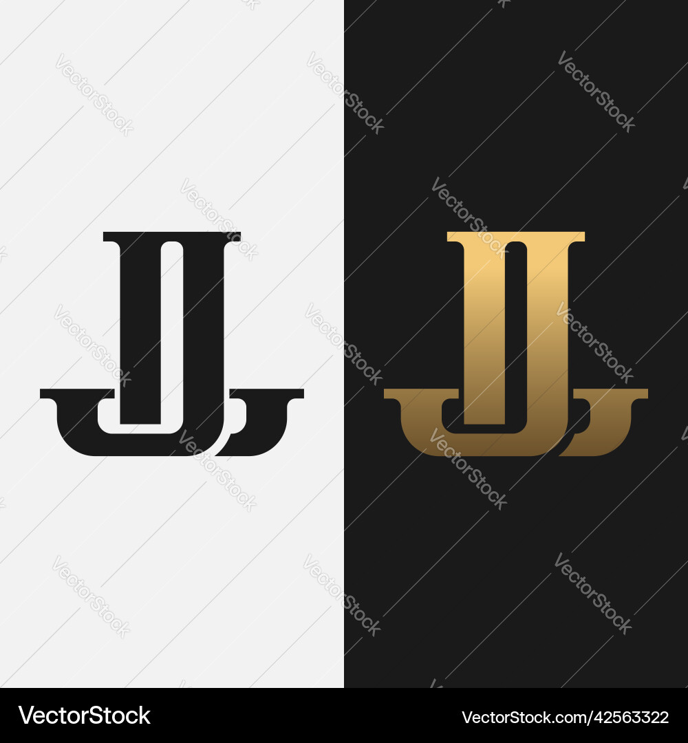 Monogram letter j l jl lj logo design template Vector Image