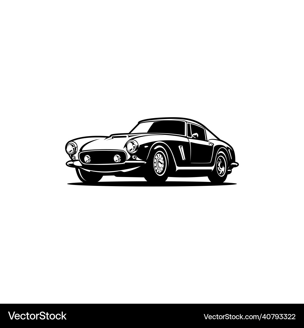 Muscle car with badge logo style Royalty Free Vector Image