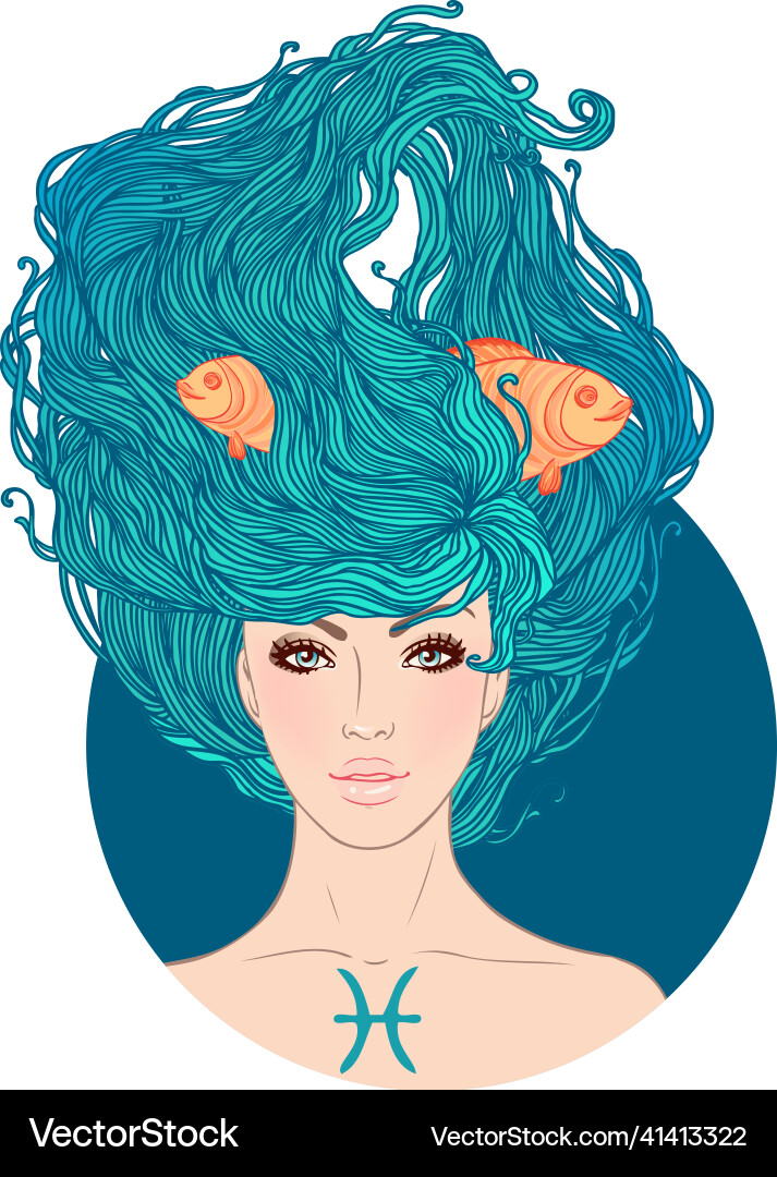 Pisces astrological sign Royalty Free Vector Image