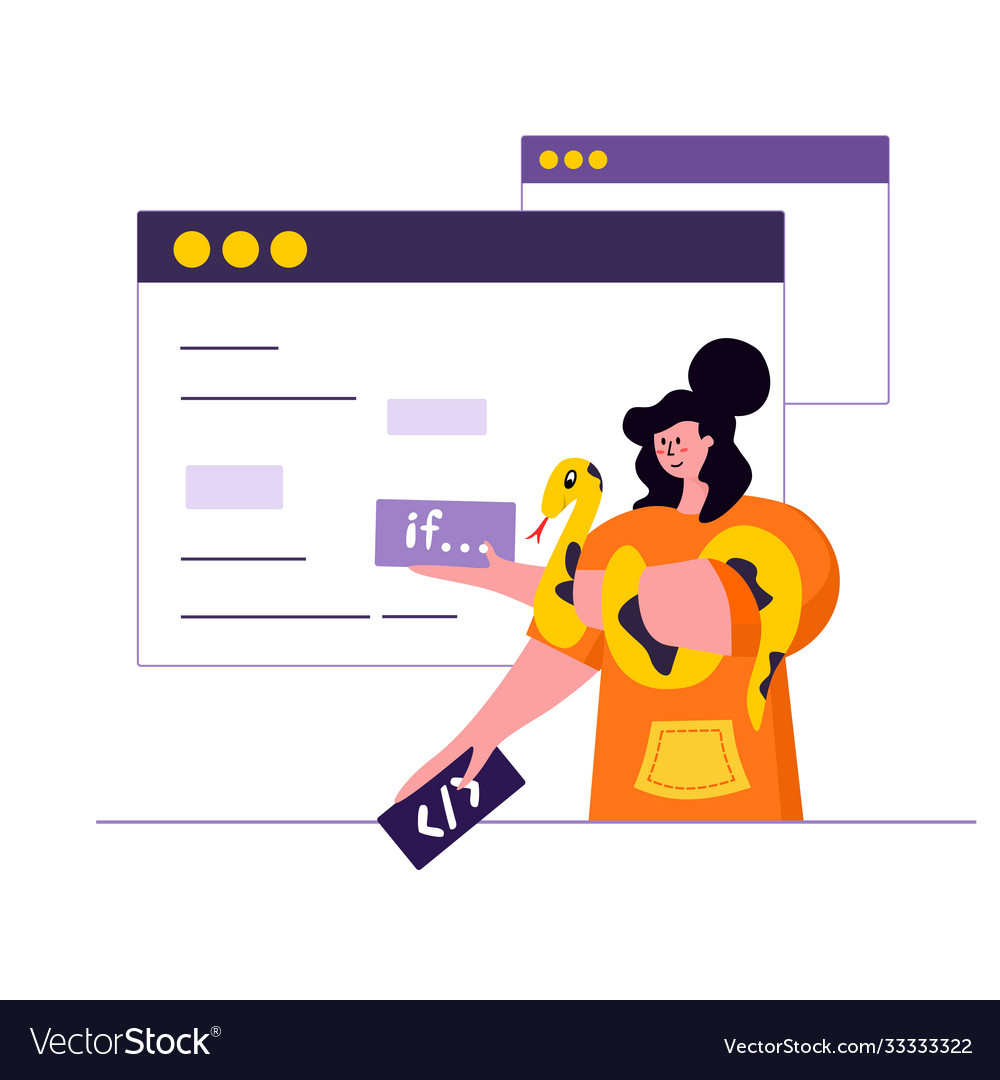 Python Code Language Sign Programming Coding Vector Image
