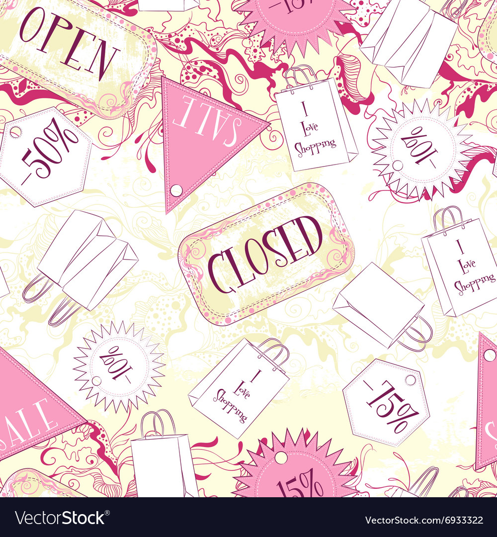 Seamless pattern with open closed signs Royalty Free Vector