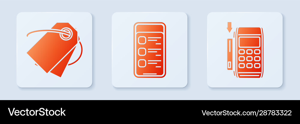 Set online shopping on mobile phone blank label Vector Image