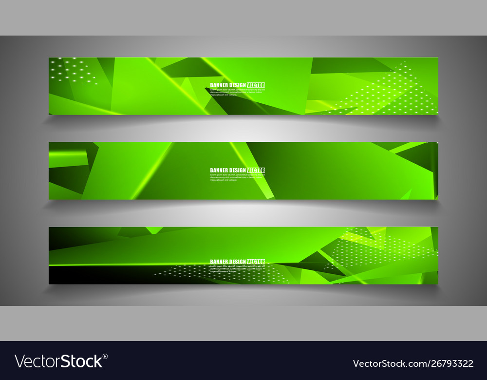 Set triangle background light header banner Vector Image