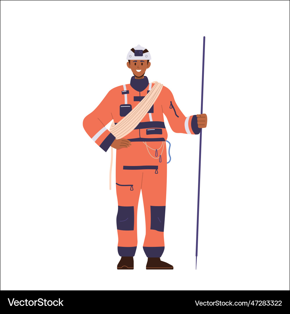 Street electric network worker cartoon character Vector Image