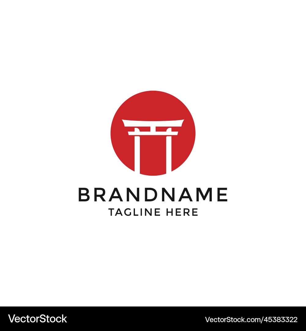 Torii gate logo icon design template japan dojo Vector Image