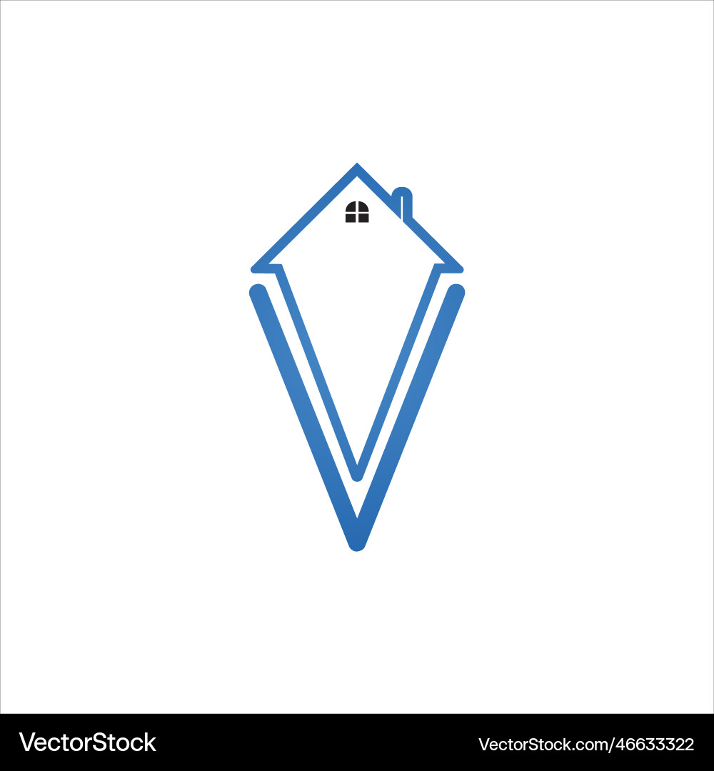 V logo initial with real estate design abstract Vector Image