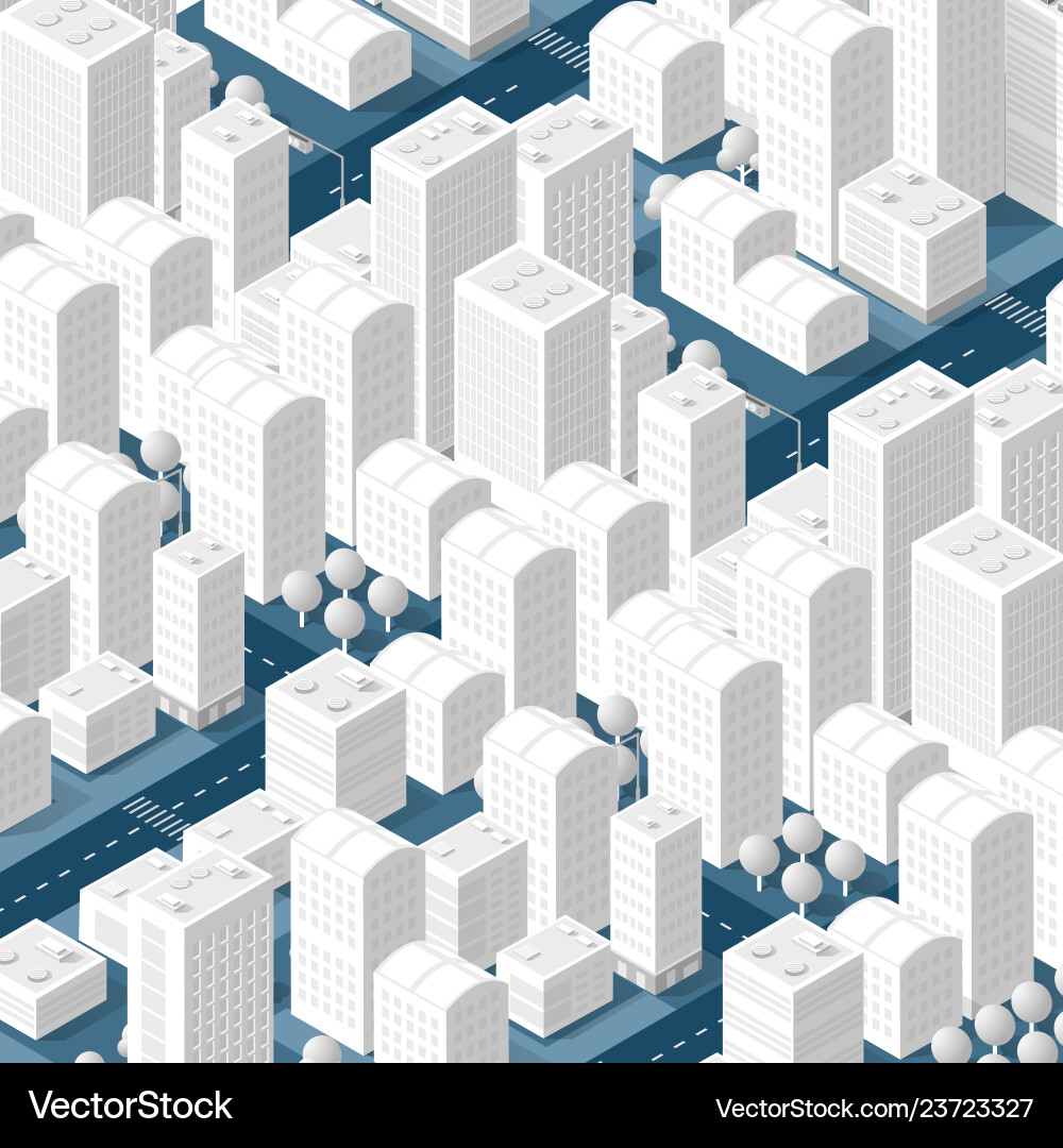 3d map of city on white Royalty Free Vector Image