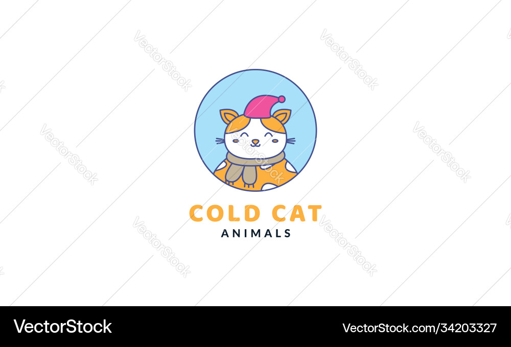 Cat or kitty kitten cold smile cute cartoon Vector Image