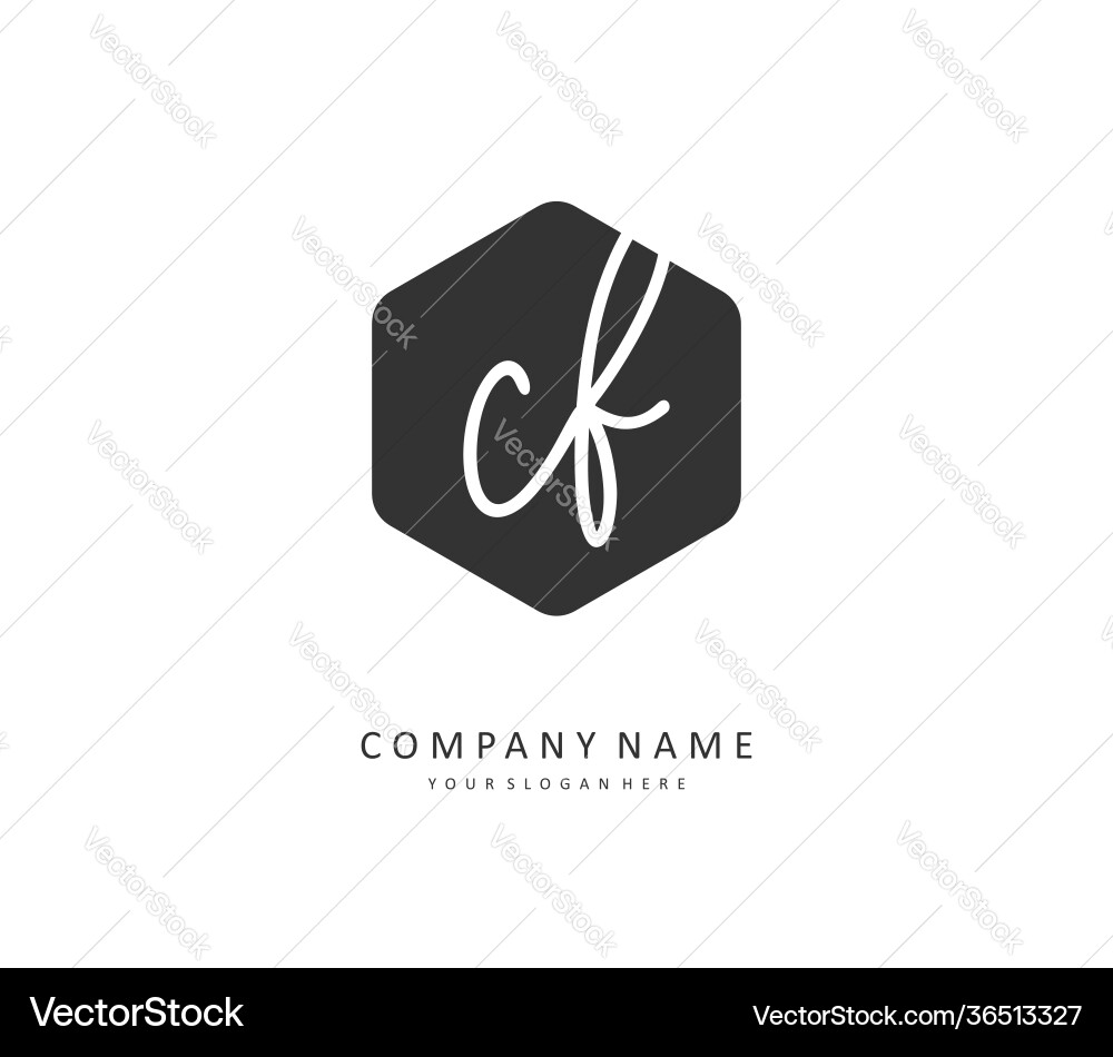 Cf initial letter handwriting and signature logo Vector Image