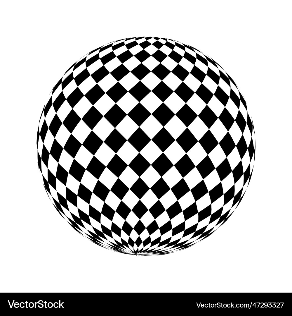 Checkered globe figure ball with black and white Vector Image