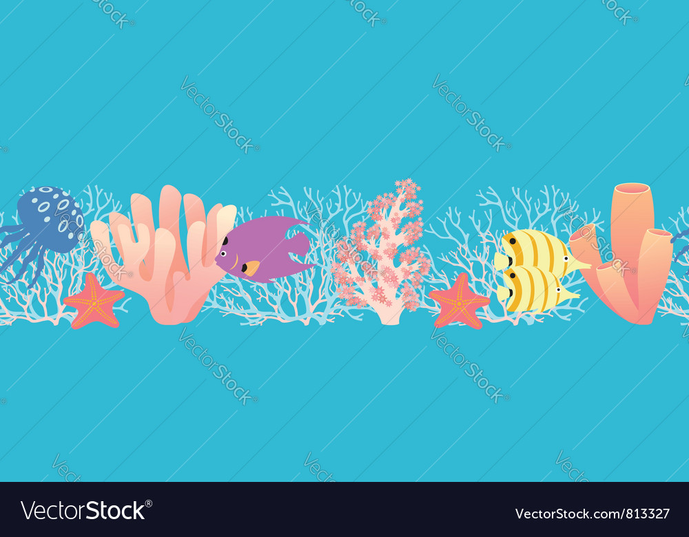 Coral reef pattern Royalty Free Vector Image - VectorStock