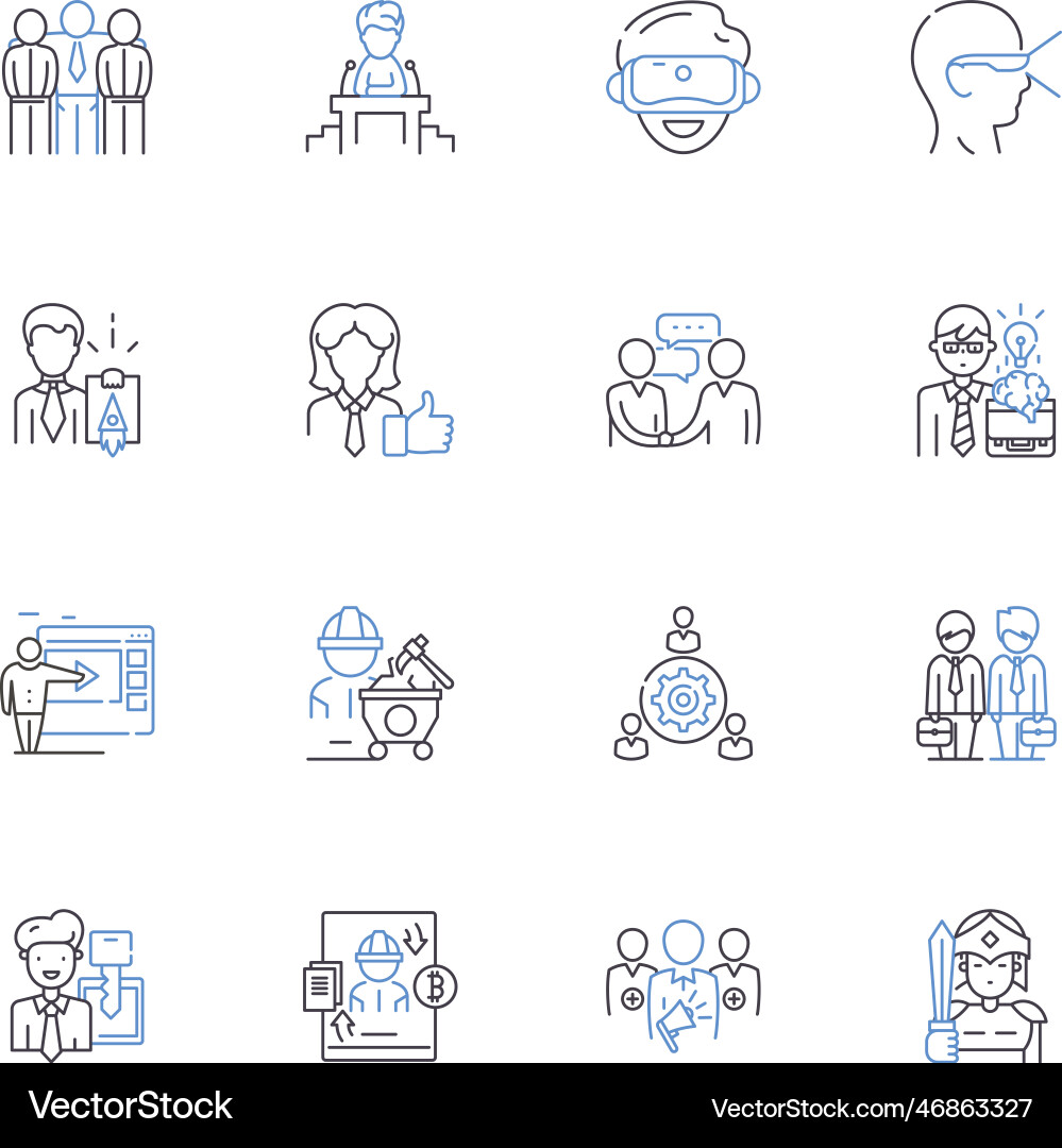 Culinary delight line icons collection delicious Vector Image