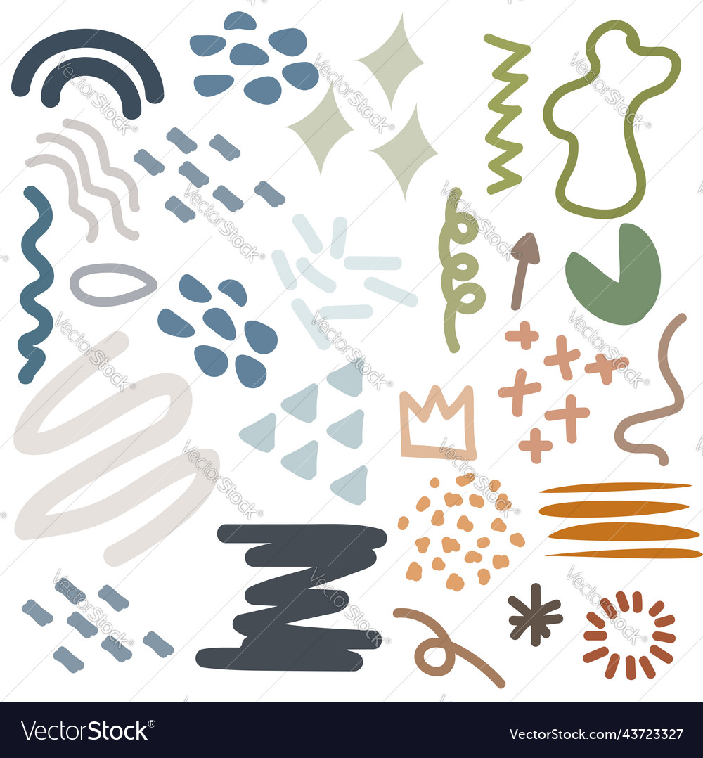 Cute hand drawn doodle element set Royalty Free Vector Image