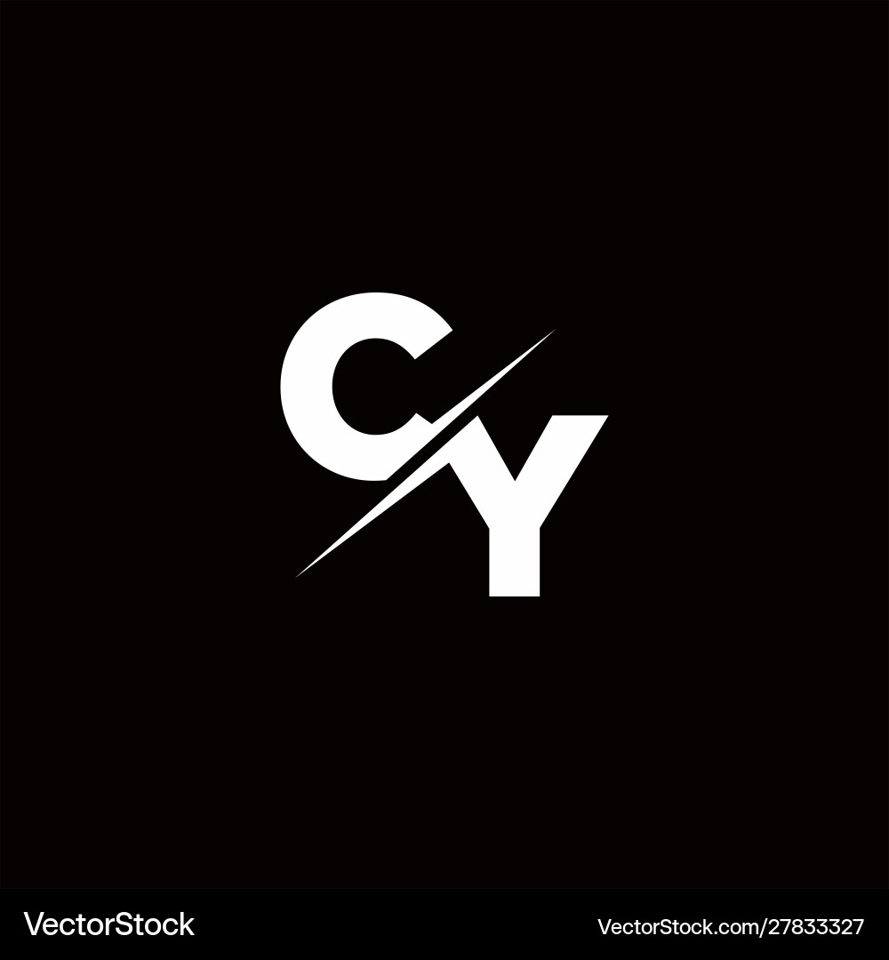 Cy logo letter monogram slash with modern Vector Image