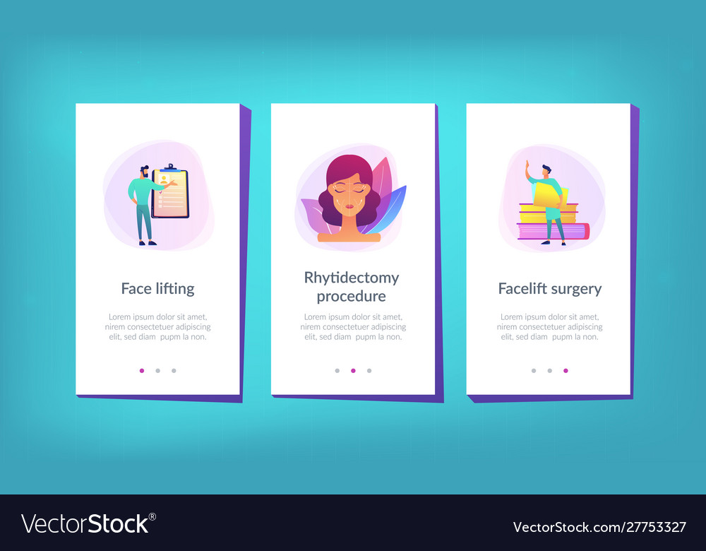 Face lifting app interface template Royalty Free Vector
