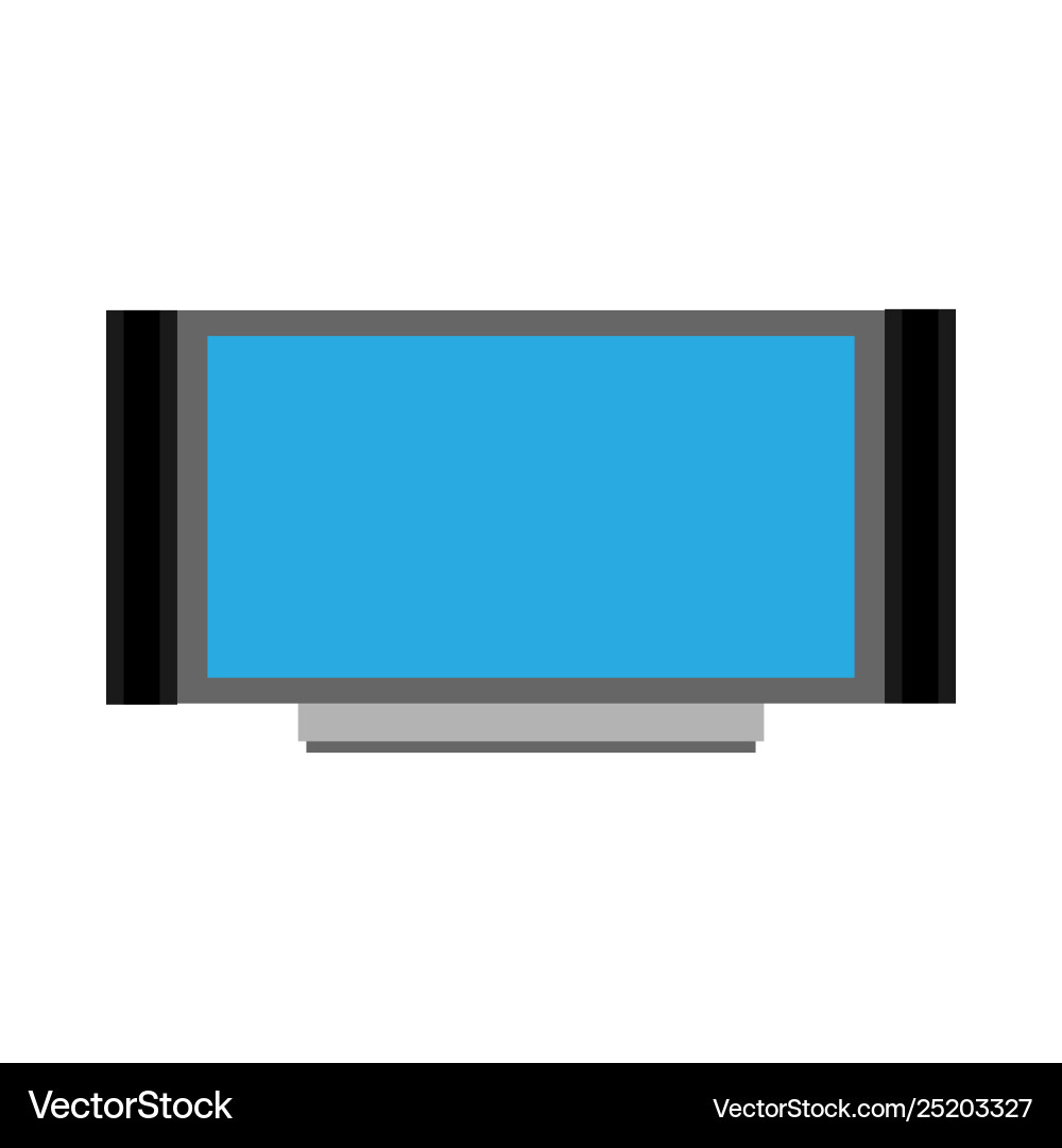 Flat screen tv electronic equipment symbol icon Vector Image