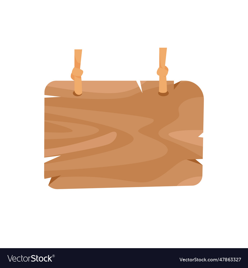 Hanging wooden signboard Royalty Free Vector Image