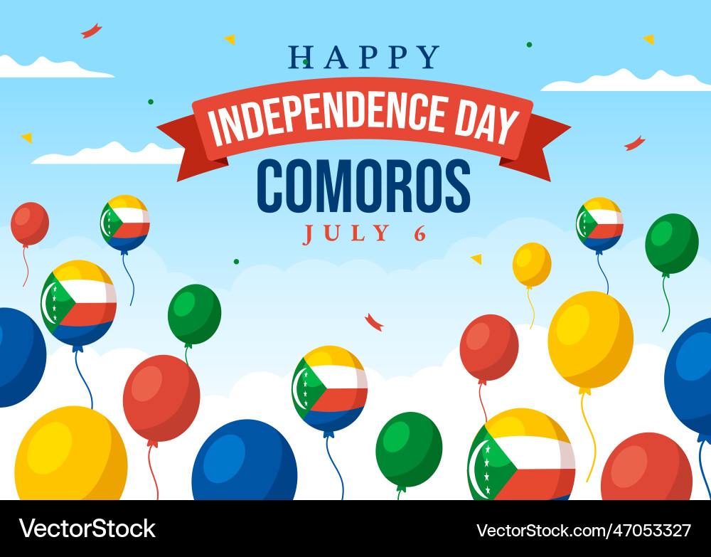 Happy comoros independence day with comorian Vector Image