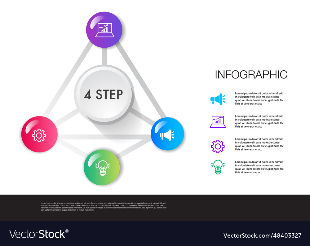 Infographic Template 4 Step Analysis Royalty Free Vector
