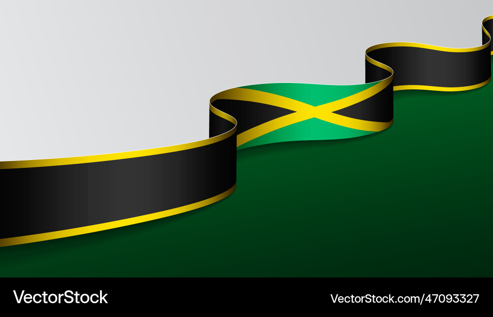 Jamaica ribbon flag background Royalty Free Vector Image
