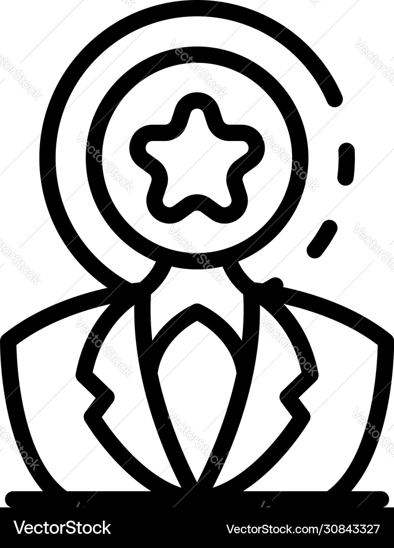 Man star head icon outline style Royalty Free Vector Image