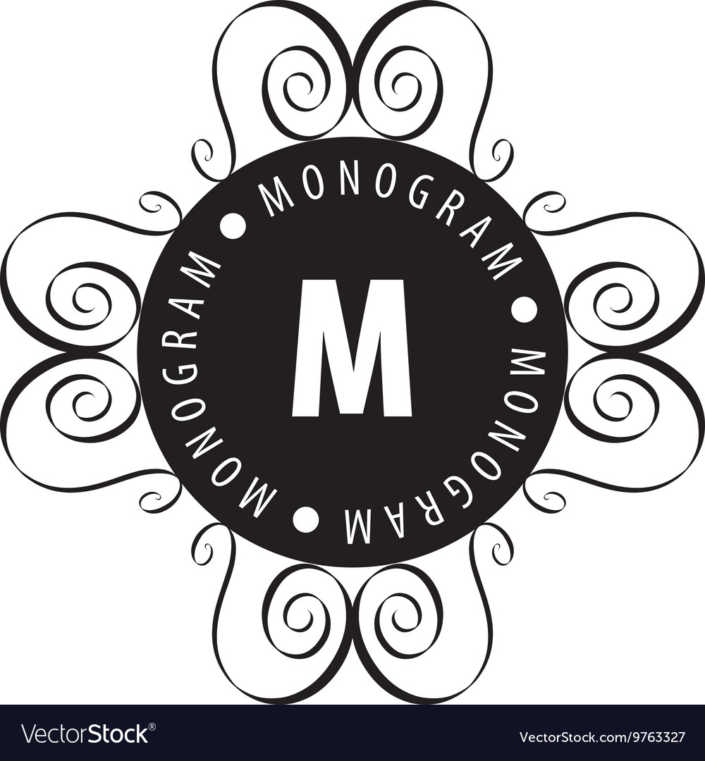 Monogram in frame Royalty Free Vector Image - VectorStock