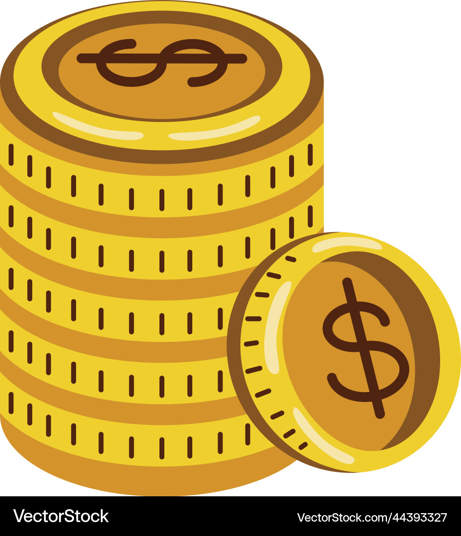 Pile of coins Royalty Free Vector Image - VectorStock