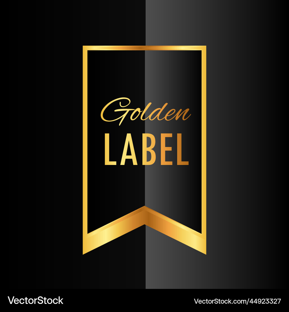 Premium golden ribbon label design Royalty Free Vector Image