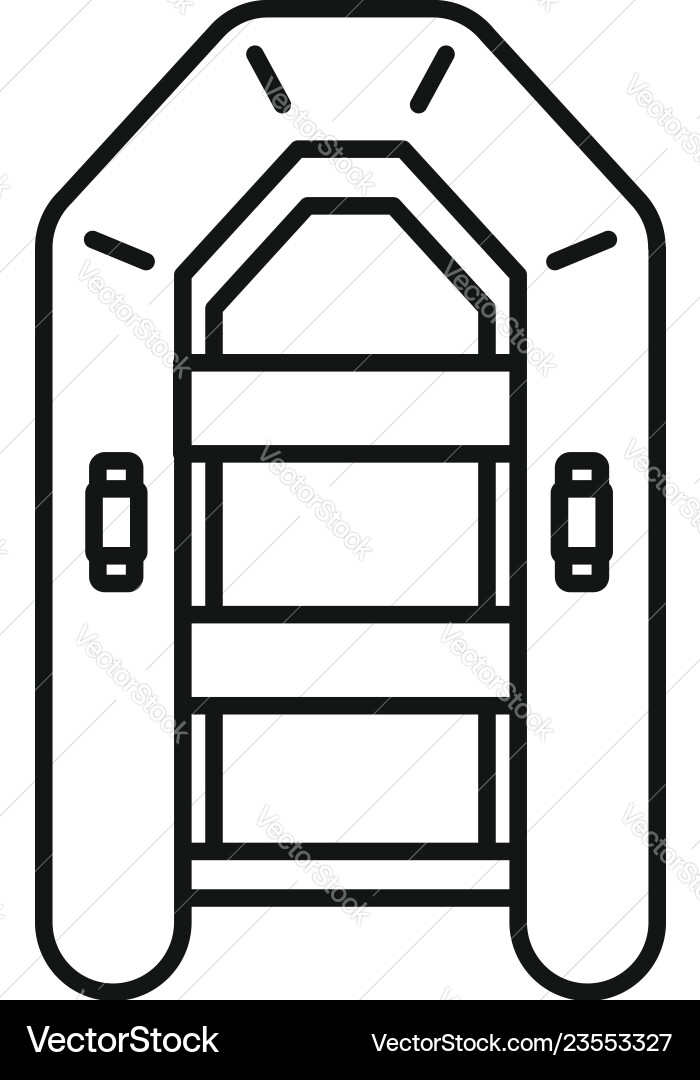 Rubber inflatable boat icon outline style Vector Image