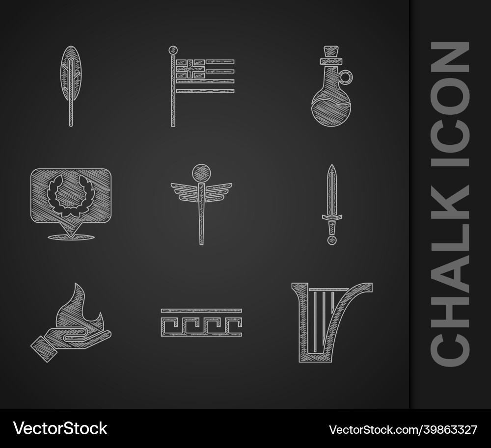 Set caduceus snake medical ancient greek pattern Vector Image